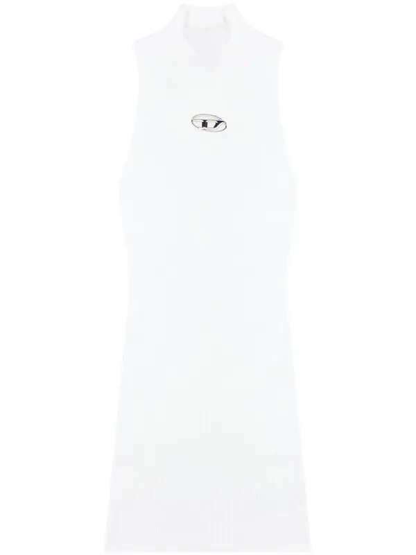 Diesel M-onervax Mock-neck Mini Dress - White