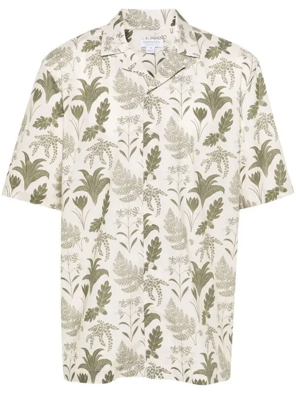 Sunspel X Katie Scott Leaf-print Shirt