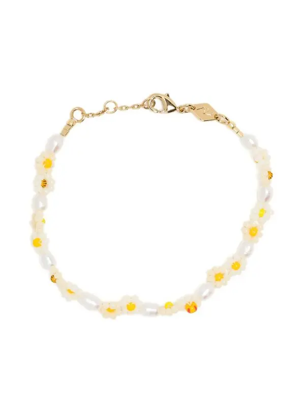 Anni Lu Daisy Flower Pearl Bracelet - White
