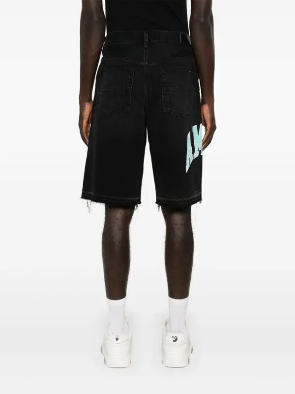 Amiri Logo-embroidered Denim Shorts