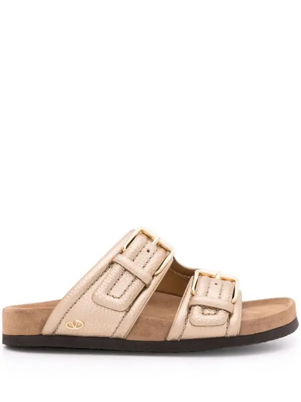 Valentino Garavani Fussbet Double-strap Slides - Gold