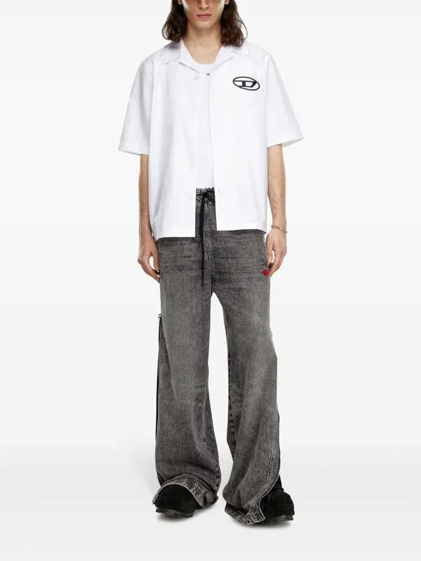 DIESEL Logo Embroidered Bowling Shirt