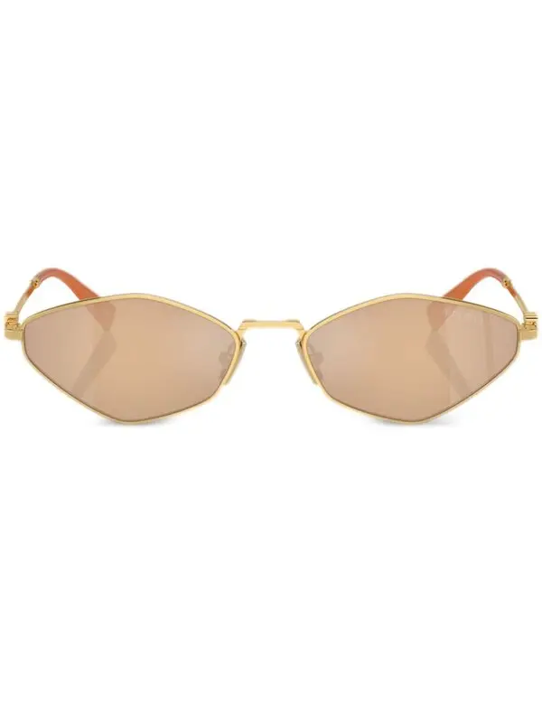 Miu Miu Geometric-frame Sunglasses - Gold