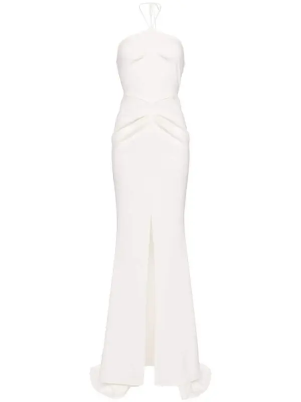 Maticevski Halterneck Maxi Dress - White