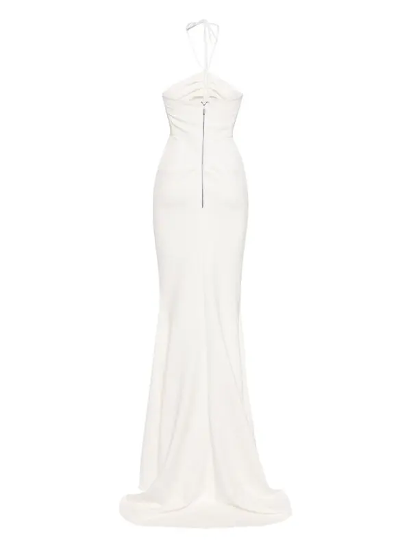 Maticevski Halterneck Maxi Dress - White
