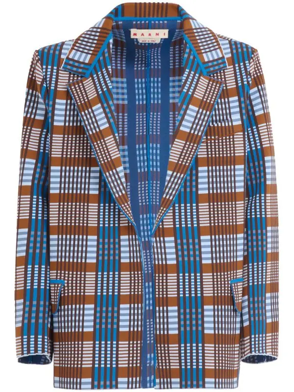 Marni Plaid-check Single-breasted Blazer