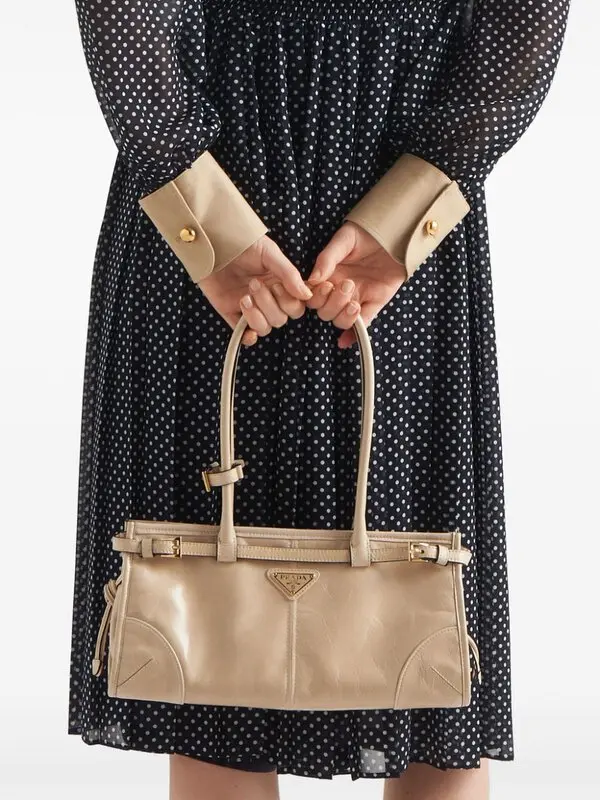 Prada Polka-dot Georgette Midi Dress