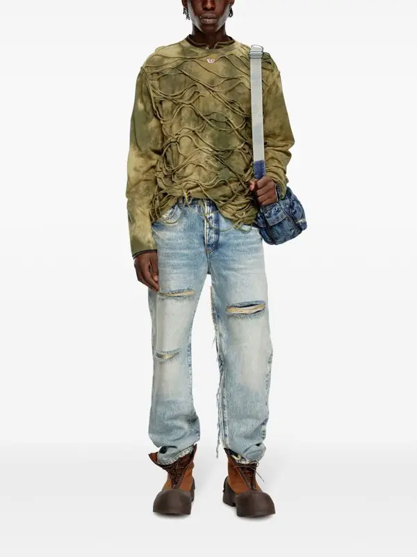 DIESEL® T-cranet-ls Textured Tie-dye T-shirt