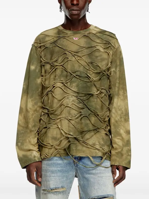 DIESEL® T-cranet-ls Textured Tie-dye T-shirt