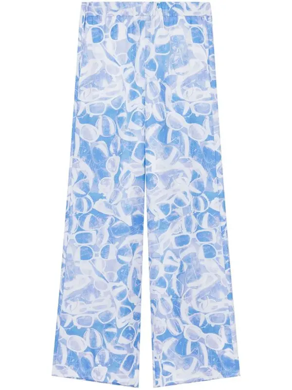 Stella McCartney Sunglasses Print Pajama Trousers - Blue