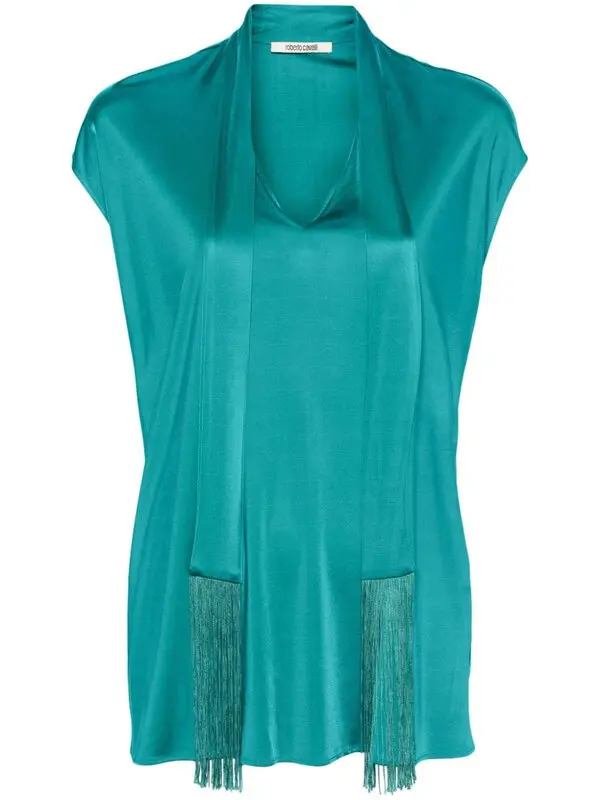 Roberto Cavalli Scarf-detail V-neck Blouse