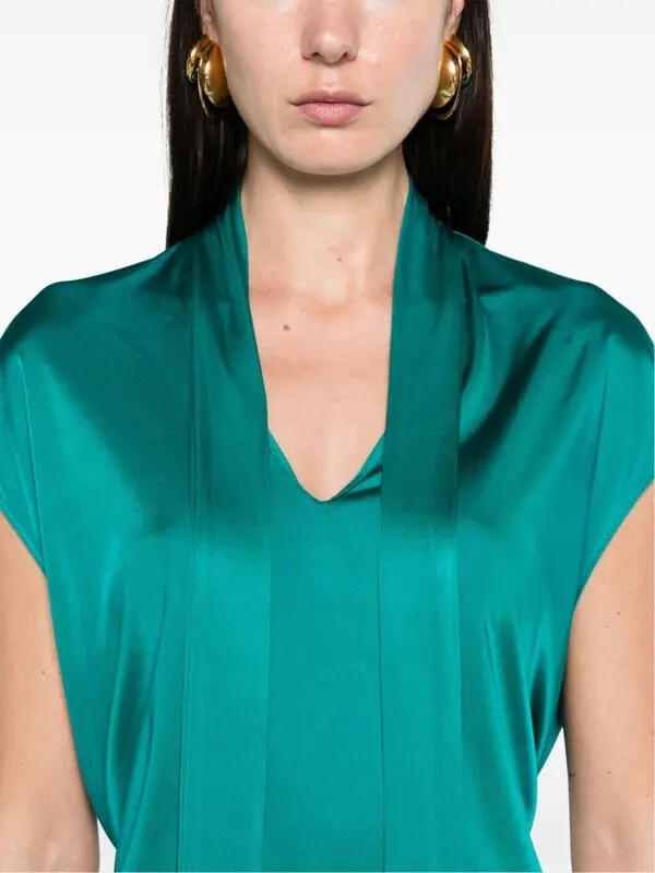 Roberto Cavalli Scarf-detail V-neck Blouse
