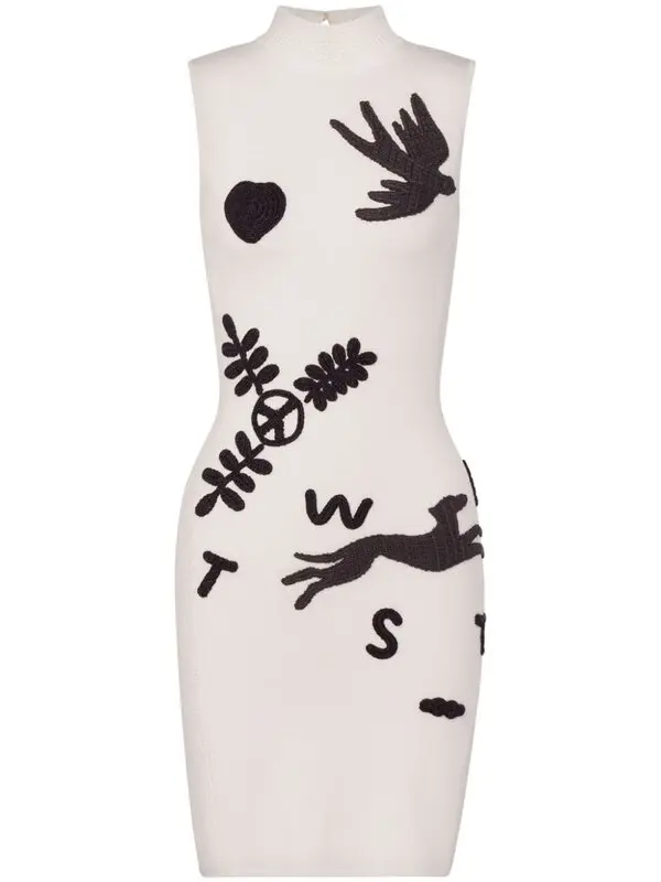 Moschino Embroidered Knitted Minidress