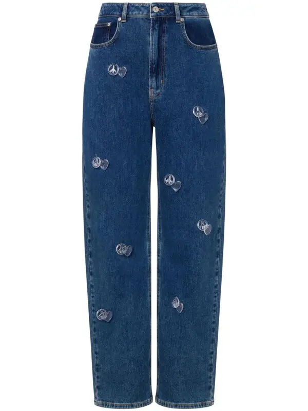 Moschino High-rise Tapered Jeans - Blue