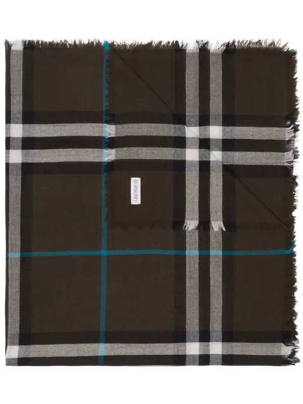 Burberry Check Wool Scarf - Brown