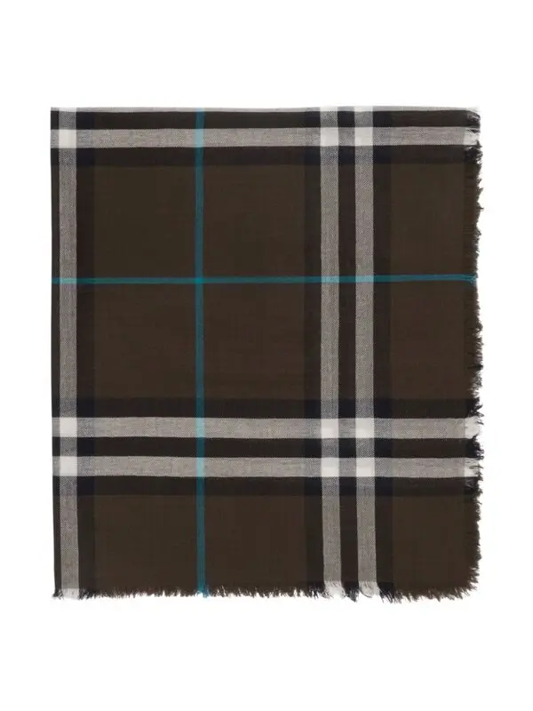 Burberry Check Wool Scarf - Brown