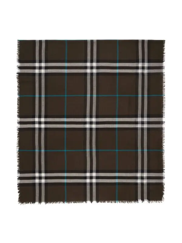 Burberry Check Wool Scarf - Brown
