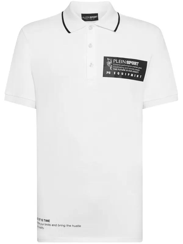 PLEIN SPORT Logo-print Piqué Polo Shirt