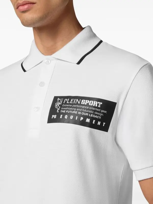PLEIN SPORT Logo-print Piqué Polo Shirt