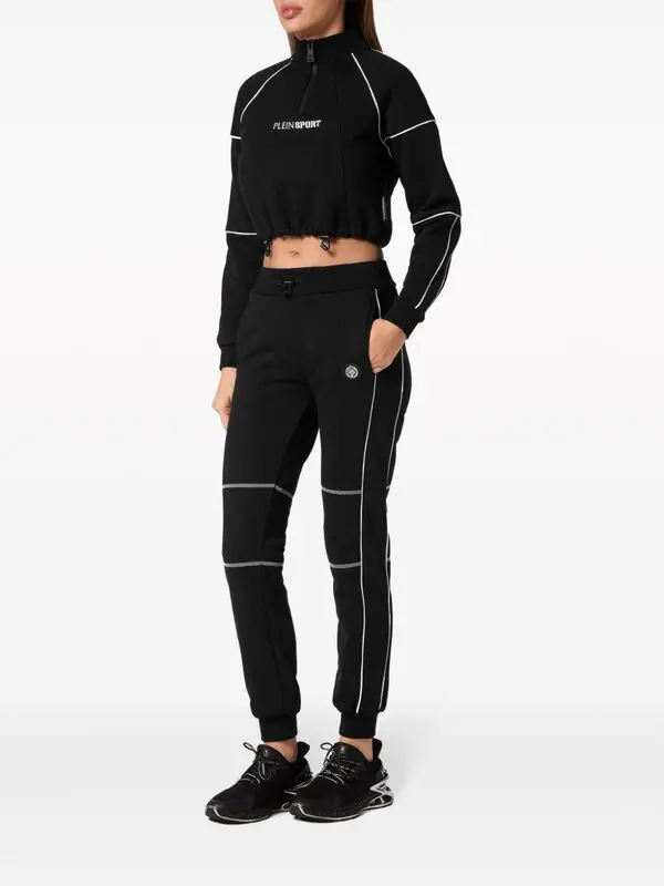 PLEIN SPORT Logo-print Cropped Sweatshirt - Black