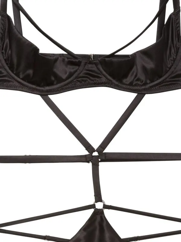 FLEUR DU MAL Strappy Bondage Underwire Bodysuit