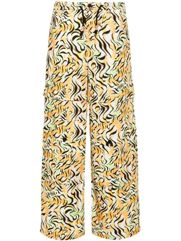 Marni Animal-print Straight-leg Trousers - Orange