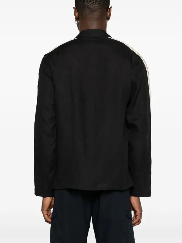 Palm Angels Logo-embroidered Linen Shirt - Black