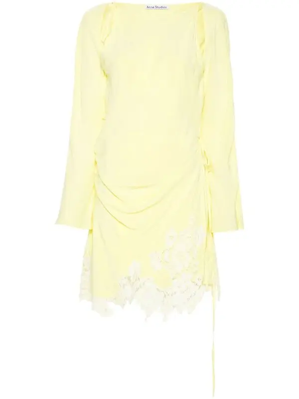 Acne Studios Floral-lace Mini Dress - Yellow