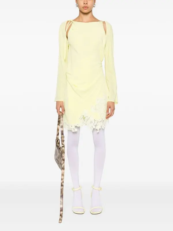 Acne Studios Floral-lace Mini Dress - Yellow
