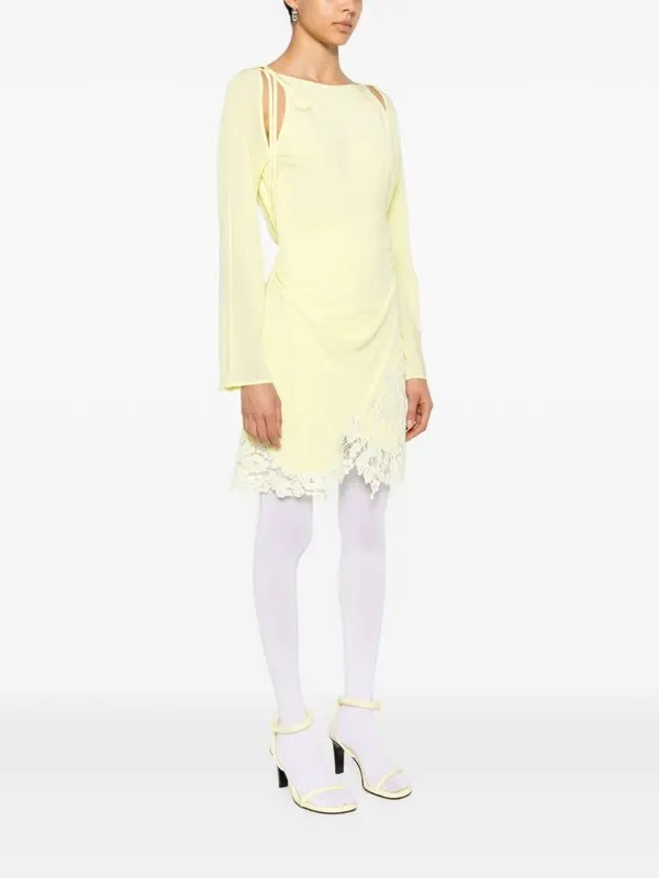 Acne Studios Floral-lace Mini Dress - Yellow
