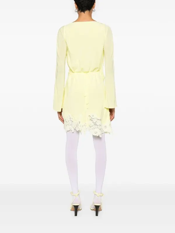 Acne Studios Floral-lace Mini Dress - Yellow