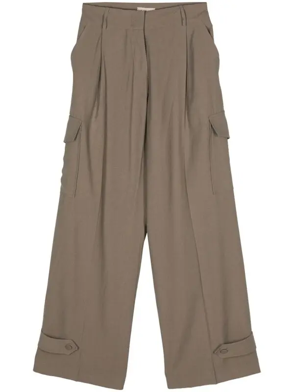 BLANCA VITA Wide-leg Cargo Trousers - Green