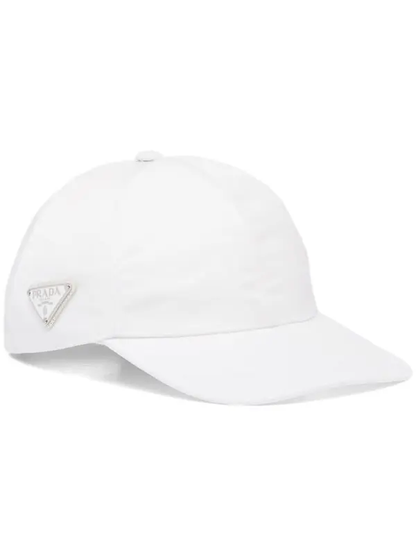 Prada Triangle-logo Cap - White