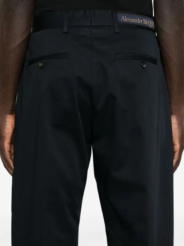 Alexander McQueen Gabardine Straight-leg Trousers - Blue