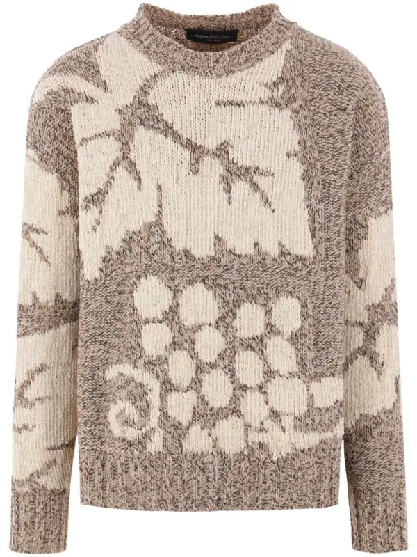 FEDERICO CINA Grape Intarsia Knit Jumper