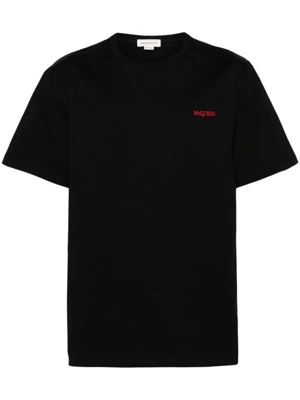 Alexander McQueen Logo-embroidered Cotton T-shirt