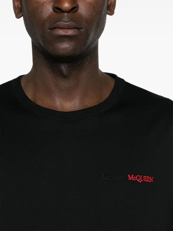Alexander McQueen Logo-embroidered Cotton T-shirt