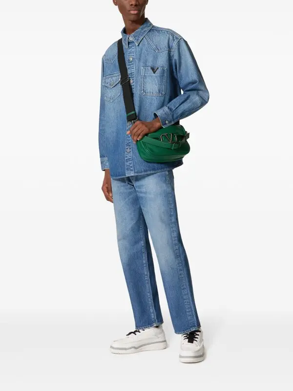 Valentino Garavani V-detail Denim Shirt - Blue
