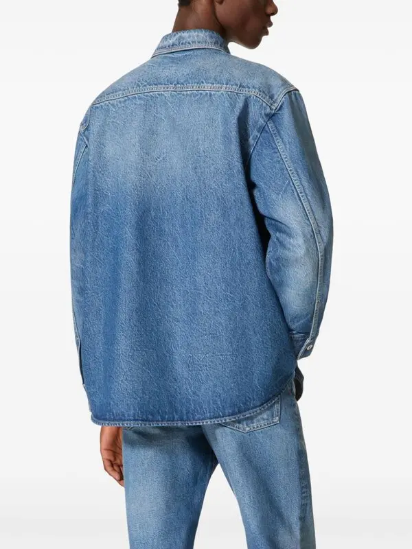Valentino Garavani V-detail Denim Shirt - Blue