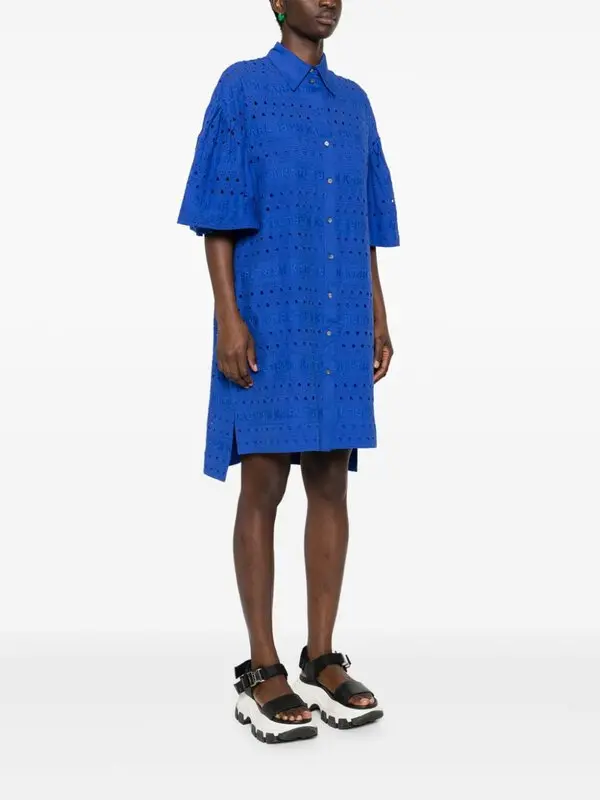 Karl Lagerfeld Embroidered Organic Cotton Shirt Dress