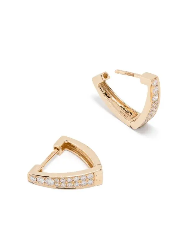 ANITA KO 18kt Yellow Diamond Triangle Hoop Earrings