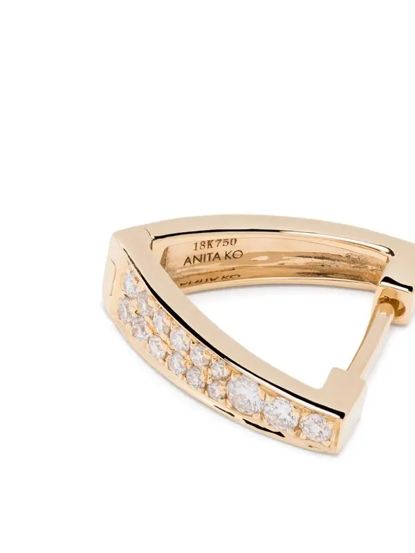 ANITA KO 18kt Yellow Diamond Triangle Hoop Earrings