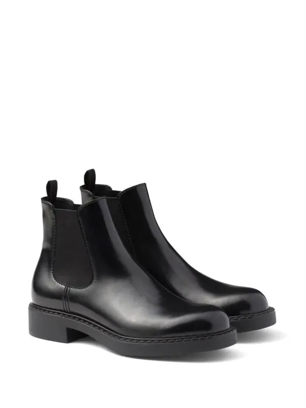 Prada Brushed-finish Chelsea Boots - Black