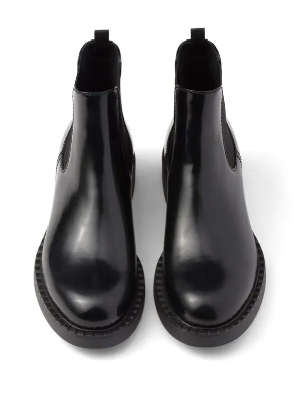 Prada Brushed-finish Chelsea Boots - Black