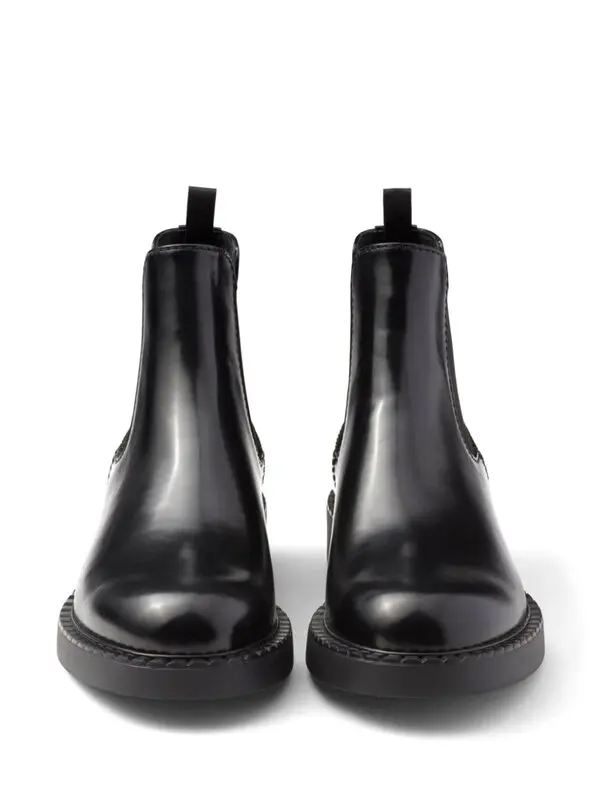Prada Brushed-finish Chelsea Boots - Black