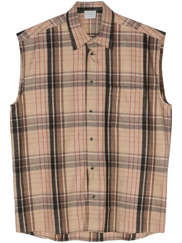 VTMNTS Tartan Check Flannel Sleeveless Shirt