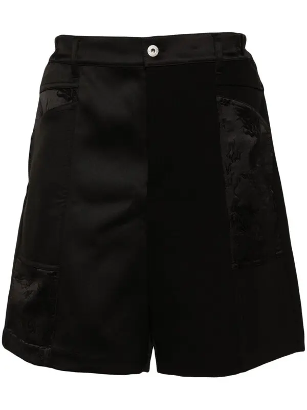 FENG CHEN WANG Dragon-jacquard Patchwork Shorts