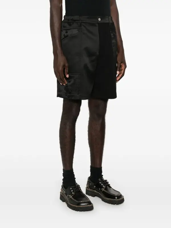 FENG CHEN WANG Dragon-jacquard Patchwork Shorts