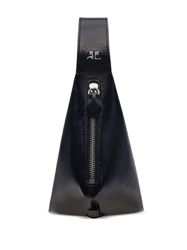 COURREGES Naplack Leather Shoulder Bag