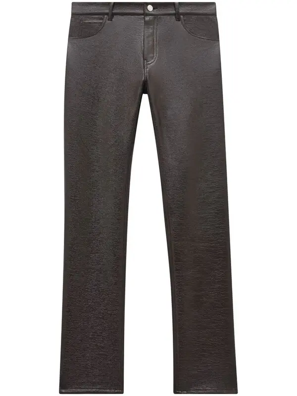 COURREGES Slim-cut Vinyl Trousers - Brown